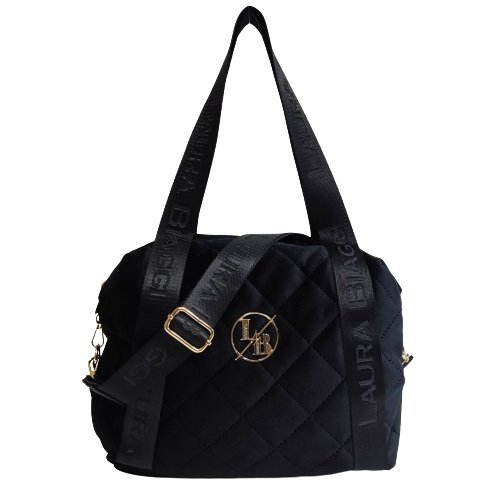 Torebka shopper Laura Biaggi Torba na ramię czarna pikowana - Laura Biaggi | Moda Sklep EMPIK.COM