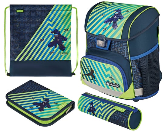 Tornister Herlitz Loop Plus Funky Ninja – zestaw - Herlitz | Sklep EMPIK.COM