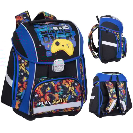 Tornister szkolny dla dzieci, gry, granatowy, Colorino Boogie Game ...