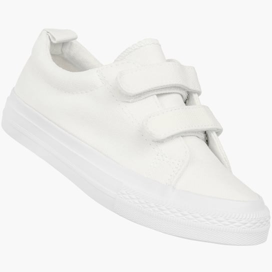 Trampki Dziecięce Buty Na Rzepy Tenisówki Materiałowe Casual Białe ...