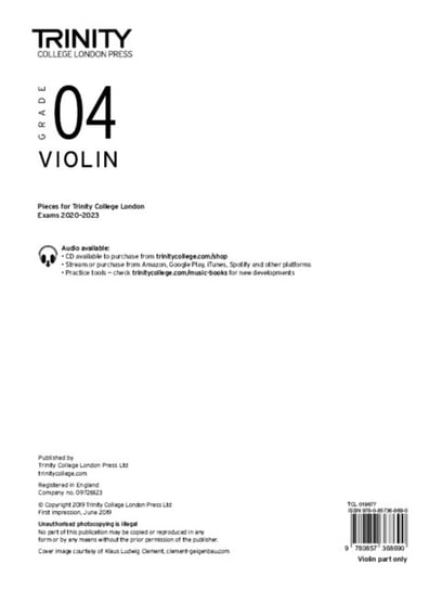 Trinity College London Violin Exam Pieces 2020-2023: Grade 4 (part only ...
