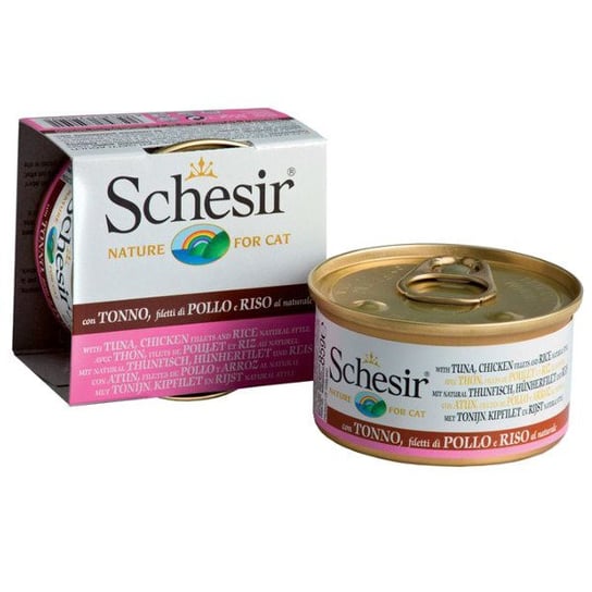 Tuńczyk z kurczakiem i ryżem SCHESIR Cat, 85 g - SCHESIR | Sklep EMPIK.COM