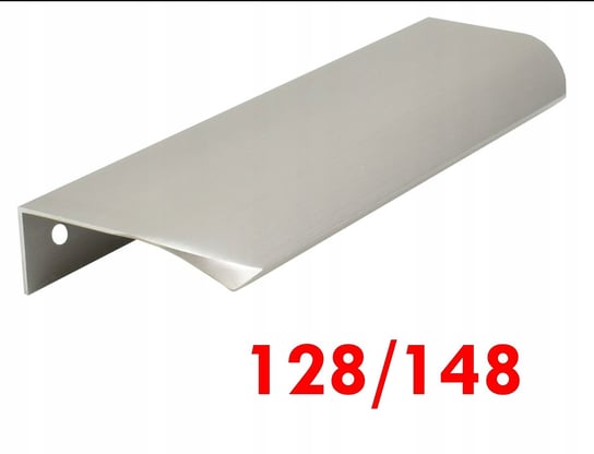 Uchwyt meblowy krawędziowy INOX STAL 14,8cm UA02 128/148mm lekki ...