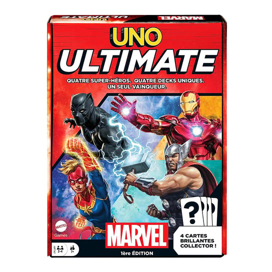 UNO Ultimate Marvel - gra karciana, wzór superbohatera, kapitan Marvel ...