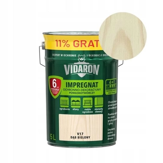 VIDARON IMPREGNAT OCHRONNO - DEKORACYJNY V17 DĄB BIELONY 5L - VIDARON ...