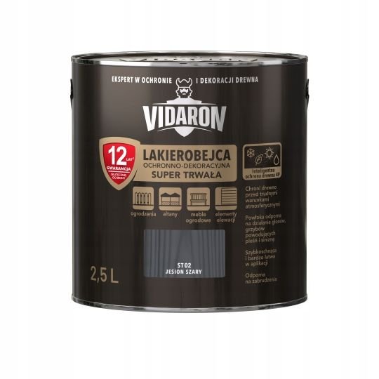 Vidaron Lakierobejca Ochronno-Dekoracyjna Super Trwała Jesion Szary 2 ...