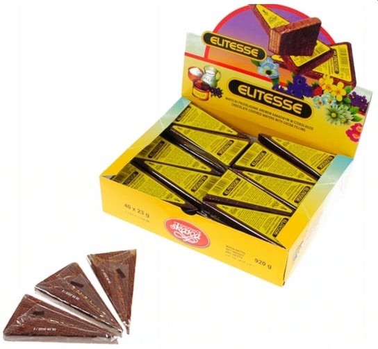 Wafelki kakaowe w czekoladzie Elitesse Trójkąty Skawa 40 x 23 g - Inna ...