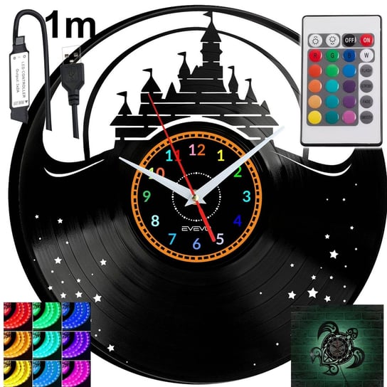 Walt Disney Zegar Ścienny Podświetlany LED RGB Na Pilota Płyta Winylowa ...