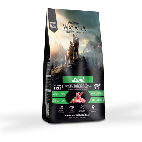 Wataha Hypoallergenic Karma Sucha Dorosły Ś/D Jagnięcina Z Ryżem 6 Kg ...