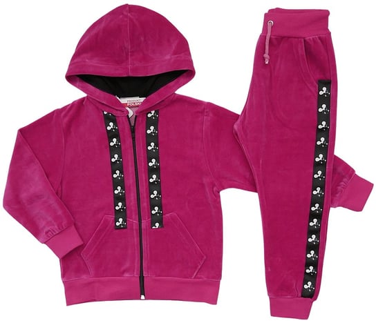 Welur dla dziewczynki dres Welurowy 92 amarantowy z lampasem REVAJ ...