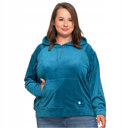 Welurowa BLUZA DAMSKA z Kapturem Przez Głowę Welur Wygodna MORAJ M - Moraj | Moda Sklep EMPIK.COM