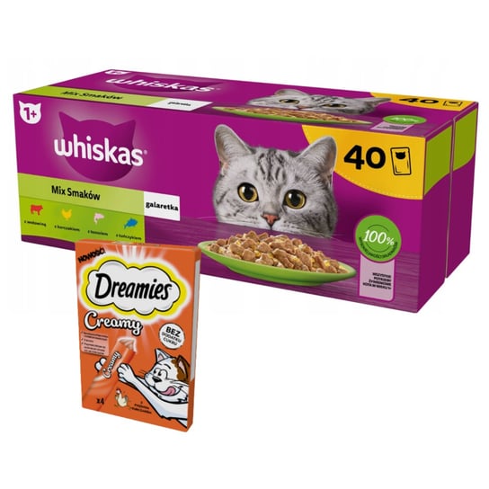 WHISKAS smaki rybne i tradycyjne 40x85g+dreamies - Mars | Sklep EMPIK.COM