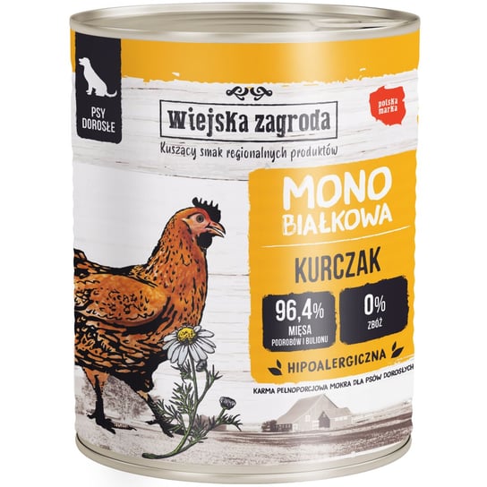 WIEJSKA ZAGRODA karma mokra psa monobiałkowa kurczak 800g - Wiejska ...