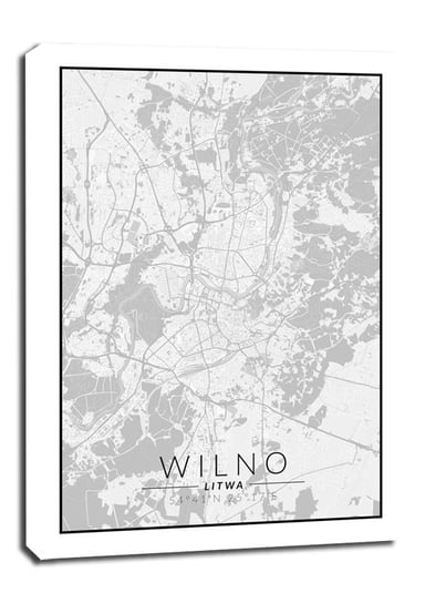 Wilno mapa czarno biała - obraz na płótnie 40x60 cm - Galeria Plakatu ...