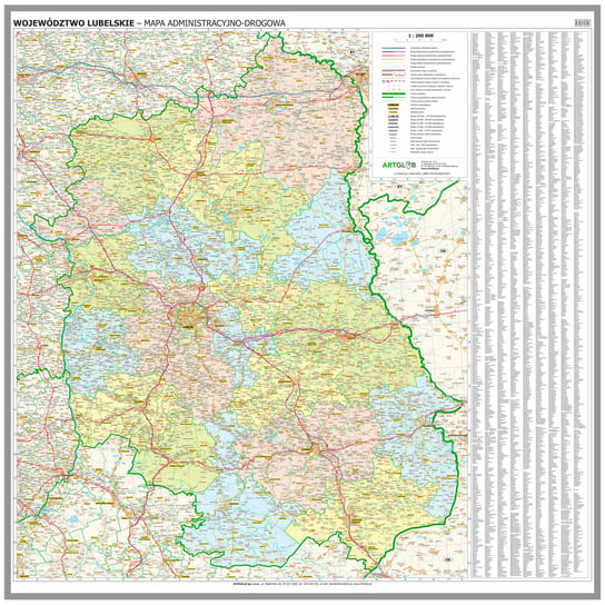 Województwo lubelskie WYDANIE 2025 mapa ścienna na podkładzie do ...