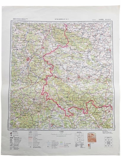Wojskowa Mapa Topograficzna WP 1:500 000 M-32-B Kassel 1962 Poufne ...