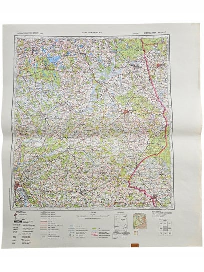 Wojskowa Mapa Topograficzna WP 1:500 000 N-34-D Warszawa 1964 Poufne ...