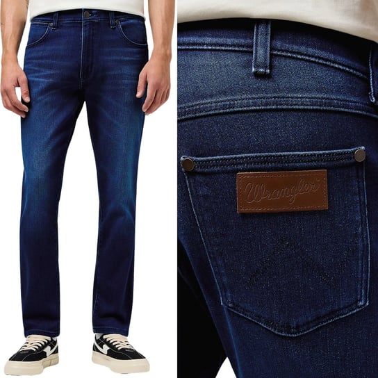 Wrangler LARSTON SLIM Blue Jam FREE TO STRETCH SPODNIE JEANSOWE W38 L30 ...