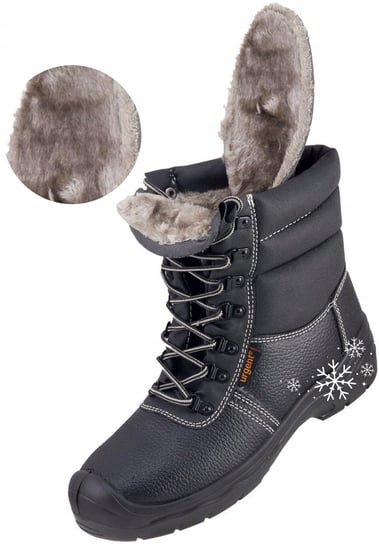 Wysokie buty robocze męskie Zimowe Ocieplane trzewiki skórzane bez Podnoska - Urgent | Sklep ...