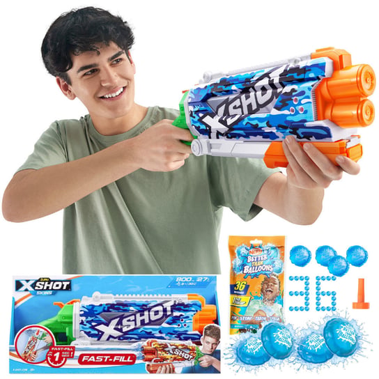 X-Shot Water Fast-Fill Skins Niebieskie moro Pistolet na wodę 11855 ...