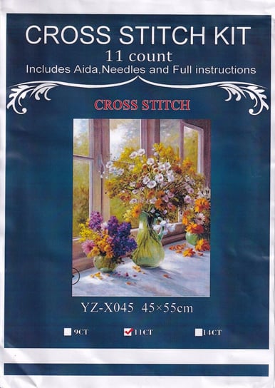 X045 DIY haft krzyżykowy zestaw nadruk 40x50 kwiaty - Inna marka | Sklep EMPIK.COM