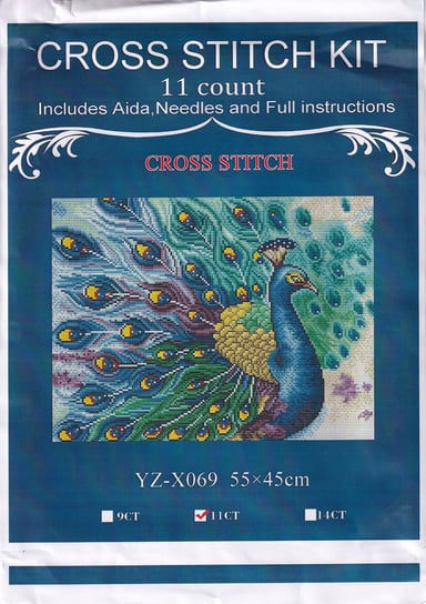 X069 DIY haft krzyżykowy zestaw nadruk 50x40 paw - Inna marka | Sklep EMPIK.COM