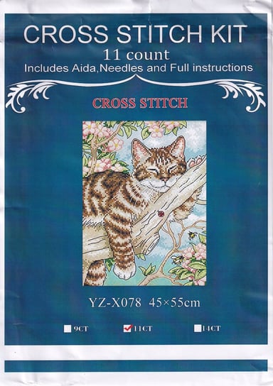 X078 DIY haft krzyżykowy zestaw nadruk 40x50 kot - Inna marka | Sklep EMPIK.COM