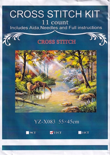 X083 DIY haft krzyżykowy zestaw nadruk 50x40 sarny - Inna marka | Sklep EMPIK.COM