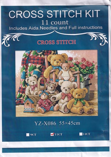 X086 DIY haft krzyżykowy zestaw nadruk 50x40 pluszowe misie - Inna marka | Sklep EMPIK.COM