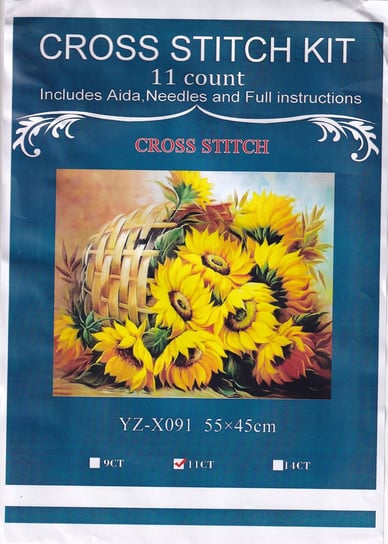 X091 DIY haft krzyżykowy zestaw nadruk 50x40 kwiaty - Inna marka | Sklep EMPIK.COM