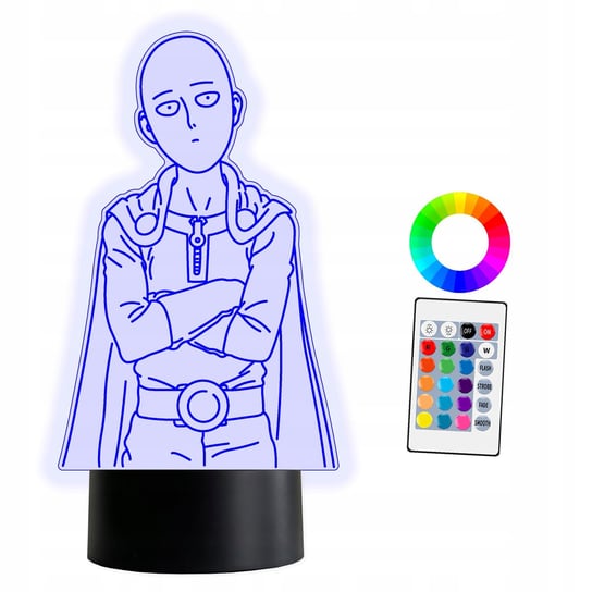 XL Lampka LED 3D One Punch Man Saitama 16 kolorów + Pilot - Inna marka ...