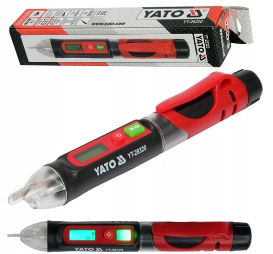 Yato Indukcyjny Tester Próbnik Napięcia 12-1000V Wyświetlacz Lcd Yt ...