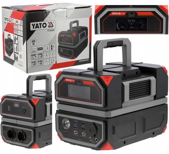 YATO PRZENOŚNA STACJA ZASILANIA 600W 504Wh 230V MOBILNA BAZA ZASIL YT ...