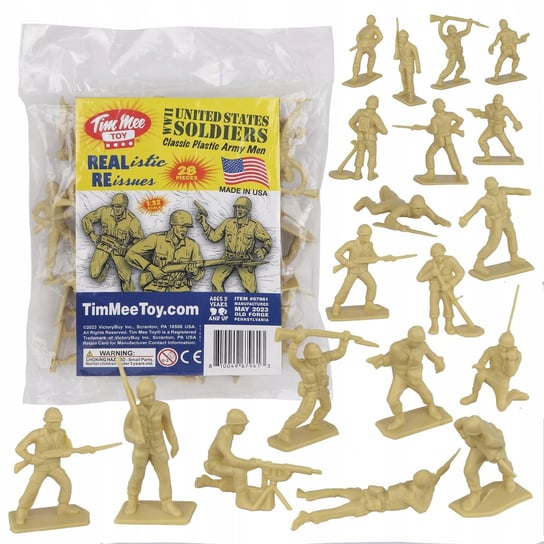 Zabawka Tim Mee Plastic Army Men - 28-częściowe brązowe figurki żołnie ...