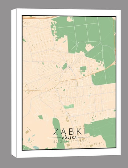 Ząbki mapa kolorowa - obraz na płótnie 50x70 cm - Inny producent ...