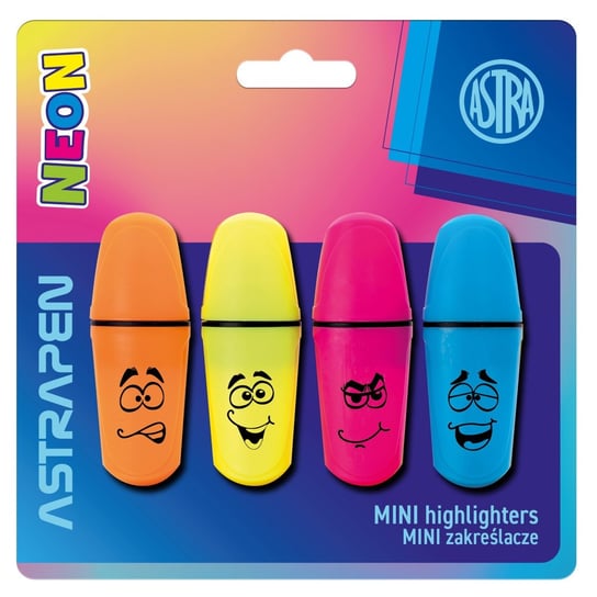 Zakreślacze Mini Astrapen Neonmania 4 Kolory Blister - Astra | Sklep ...