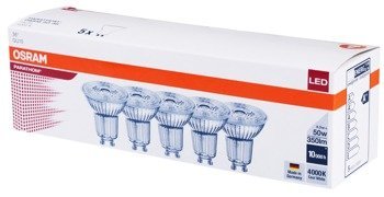 Żarówka LED OSRAM Parathom PAR16 GU10 4,3W = 50W 36° 4000K pięciopak - Osram | Sklep EMPIK.COM