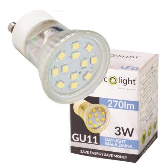 Żarówka Led Reflektorek Gu11 3w Barwa Zimna 6500k Ecolight Sklep
