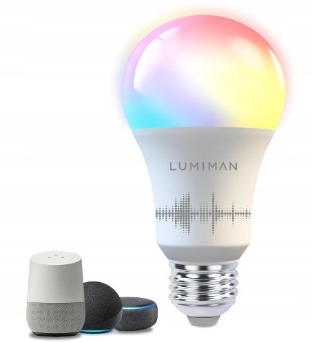 Żarówka Smart WiFi B22UK LED - Sterowane Głosem RGB 800lm 7,5W E26 ...