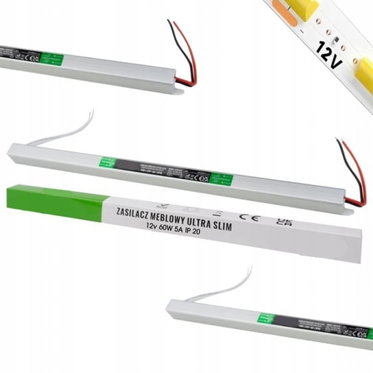 Zasilacz montażowy 12V 5A 60W do LED modułowy IP20 transformator ULTRA SLIM - ledrgb | Sklep ...