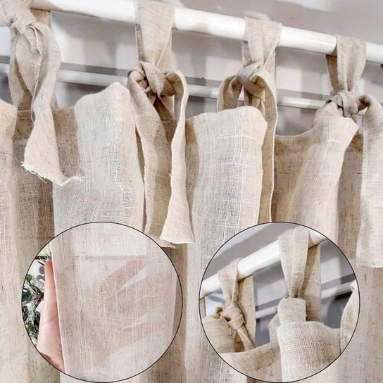 Zasłony gotowe lniane boho na troki panel do salonu 150/250cm - Zpotrzebyserca | Sklep EMPIK.COM