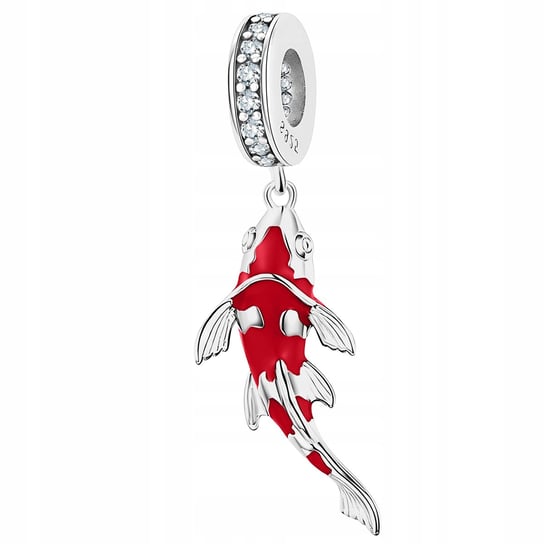 Zawieszka Srebrna 925 Karp Koi Wisząca Ryba Cyrkonie Rybka Japonia ...
