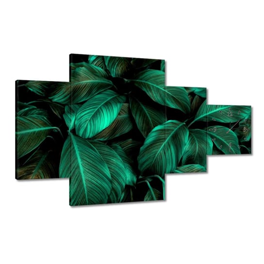 Zegar 130x80cm Piękne turkusowe liście - ZeSmakiem | Sklep EMPIK.COM