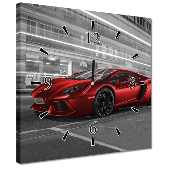 Zegar 30x30cm Czerwone Auto - ZeSmakiem | Sklep EMPIK.COM