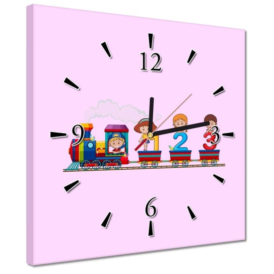 Zegar 30x30cm Liczbowy Pociąg Cyferki - ZeSmakiem | Sklep EMPIK.COM