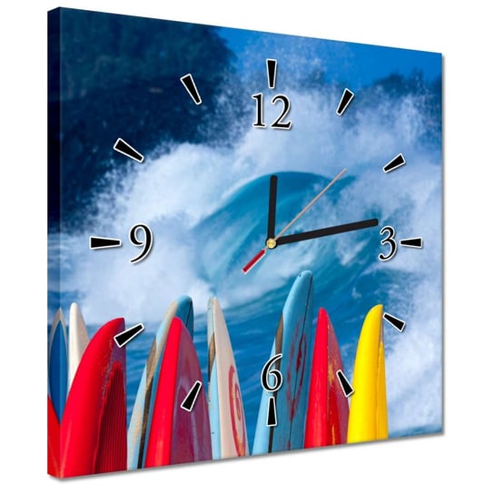 Zegar 30x30cm Mocne fale deski surfing - ZeSmakiem | Sklep EMPIK.COM