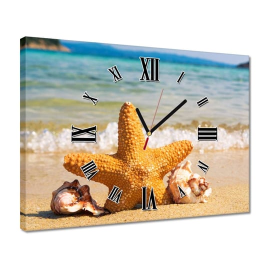 Zegar 40x30cm Rozgwiazda i muszelki - ZeSmakiem | Sklep EMPIK.COM