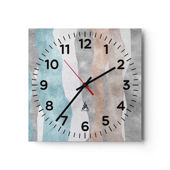 Zegar ścienny - Studium bliskości - 40x40cm - Pastelowy Minimalistyczny ...