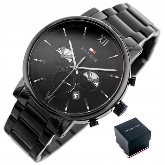 ZEGAREK MĘSKI TOMMY HILFIGER 1710410 EVAN + GRAWER stalowy chronograf ...