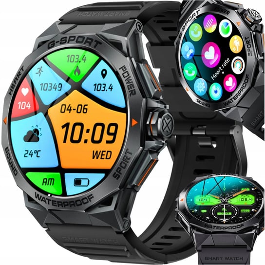 ZEGAREK SMARTWATCH MĘSKI 466x466 WIELOFUNKCYJNY POMIARY ROZMOWY MENU PL ...
